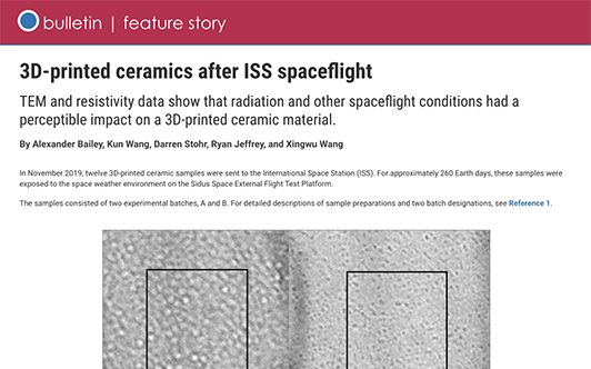 3D-printed ceramics in space