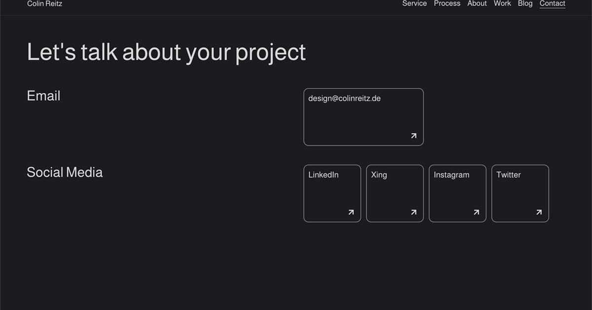 Colin Reitz / Contact