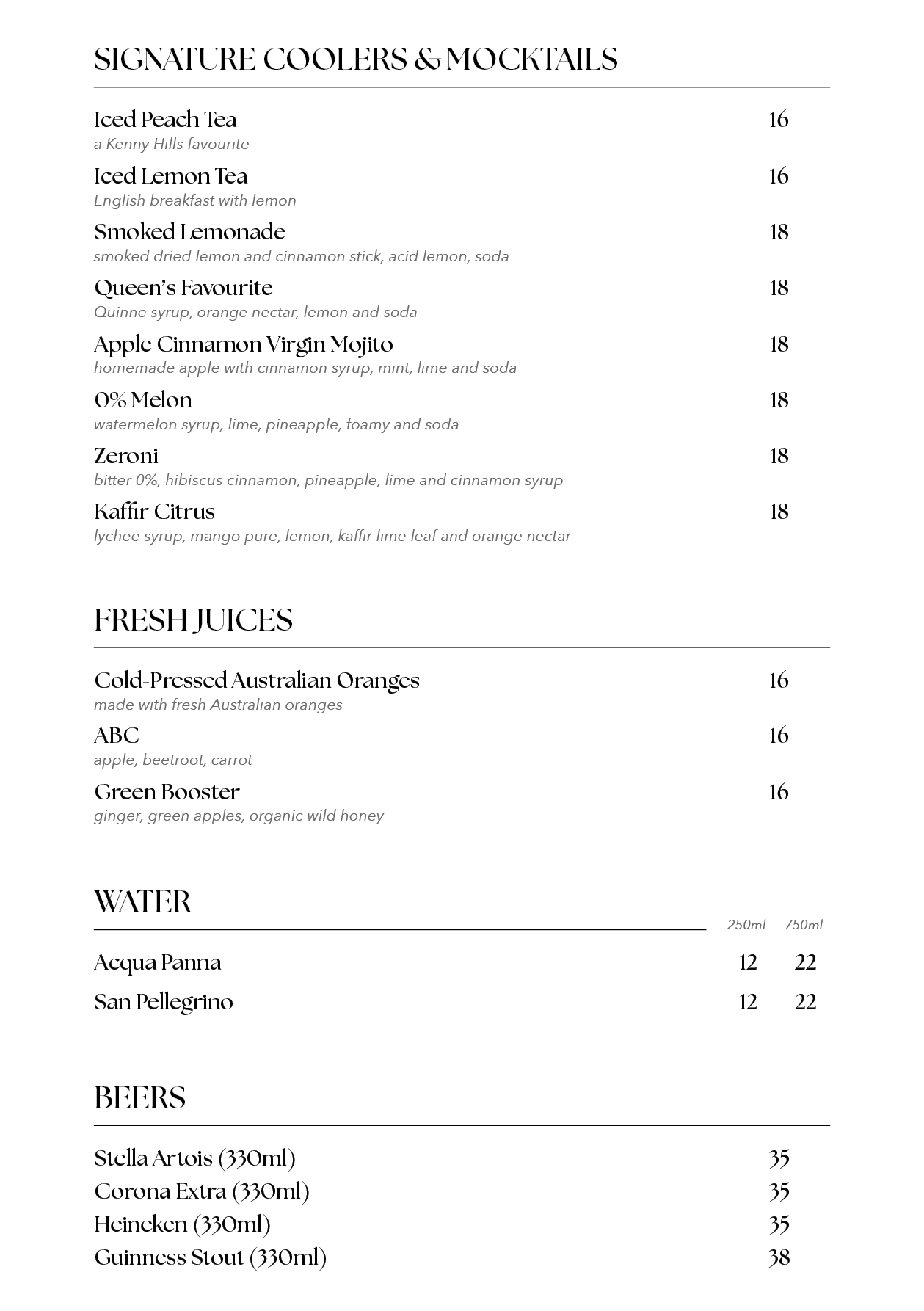 Menu - Kenny Hills Bistro